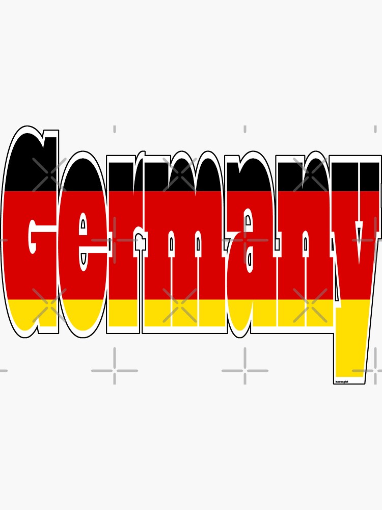 "Germany Font with German Flag" Sticker for Sale by Havocgirl | Redbubble