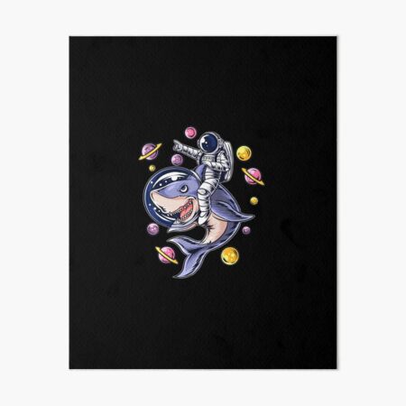 "Astronaut Riding Shark In Outer Space Birthday For Girl" Art Board ...