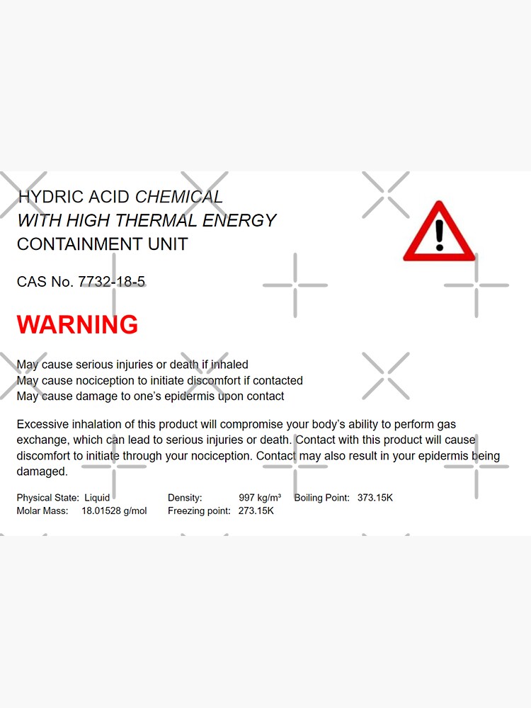"Hydric acid with high thermal energy (hot water) label" Sticker for ...