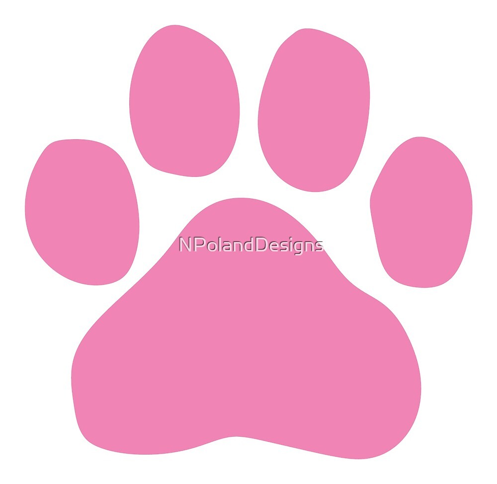 "Pink Paw Print Sticker" by NPolandDesigns | Redbubble