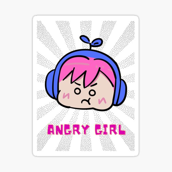 "angry girl " Sticker for Sale by hanhan2000 | Redbubble