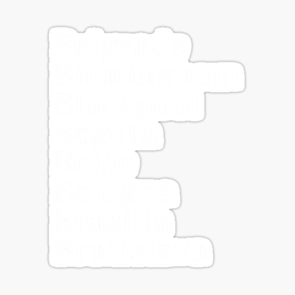 Pegatina «Explorar ciudades comenzando con la letra B» de RuralPeddler ...