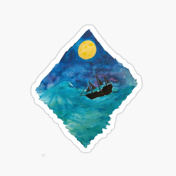 "Ship at Sea" Sticker for Sale by DrawvaNova | Redbubble