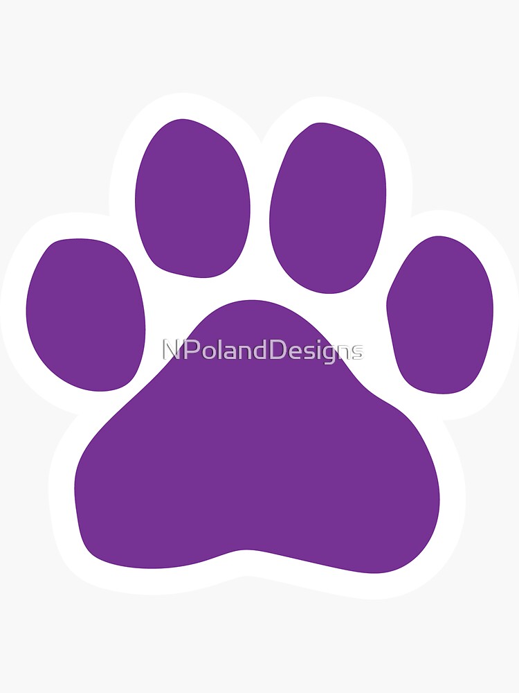 "Purple Paw Print Sticker" Sticker for Sale by NPolandDesigns | Redbubble