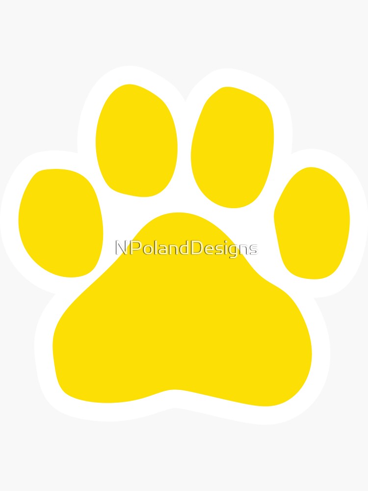 "Yellow Paw Print Sticker" Sticker for Sale by NPolandDesigns | Redbubble