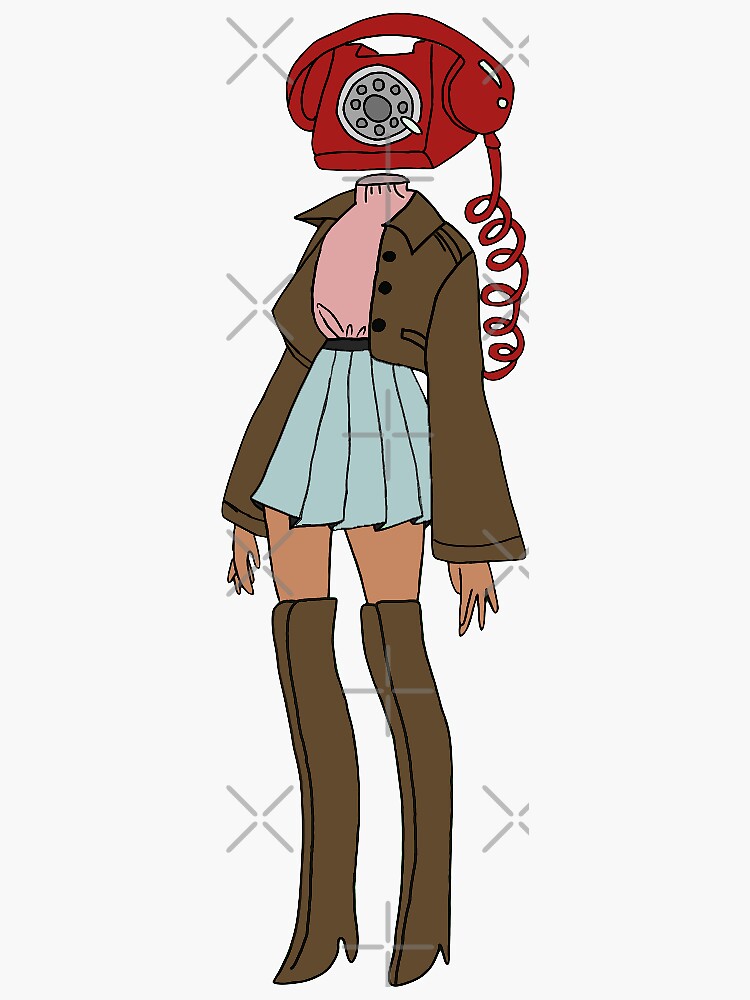 "Telephone Head" Sticker for Sale by saulshr1 | Redbubble