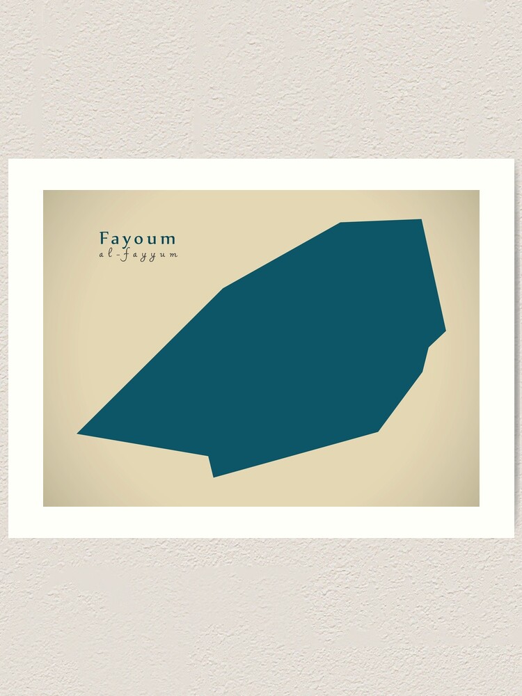 "Modern Map - Fayoum governorate map Egypt EG" Art Print by ingomenhard ...
