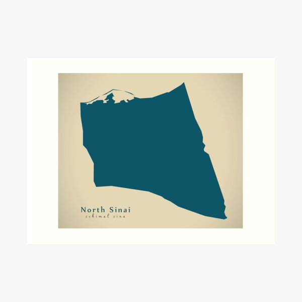 "Modern Map - North Sinai governorate map Egypt EG" Art Print for Sale ...