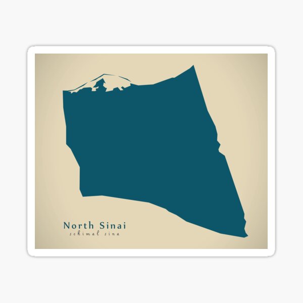 "Modern Map - North Sinai governorate map Egypt EG" Sticker by ...