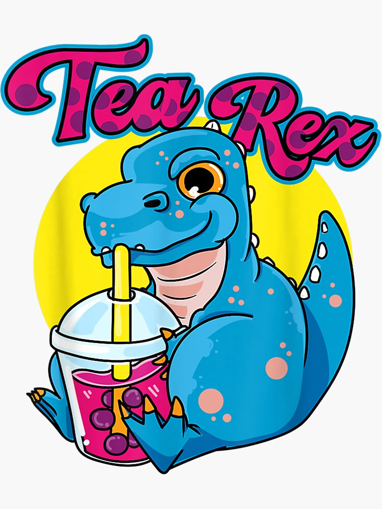 "Tea Rex Bubble Tea T-Rex Dinosaur Boba Tea" Sticker for Sale by ...