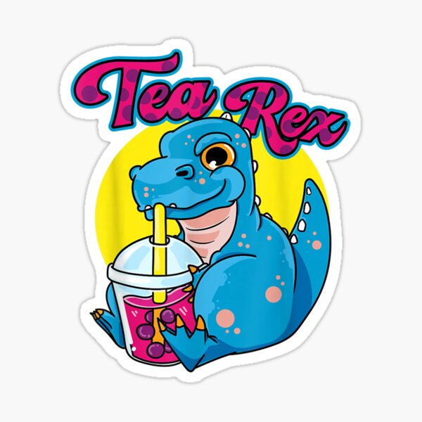 "Tea Rex Bubble Tea T-Rex Dinosaur Boba Tea" Sticker for Sale by ...