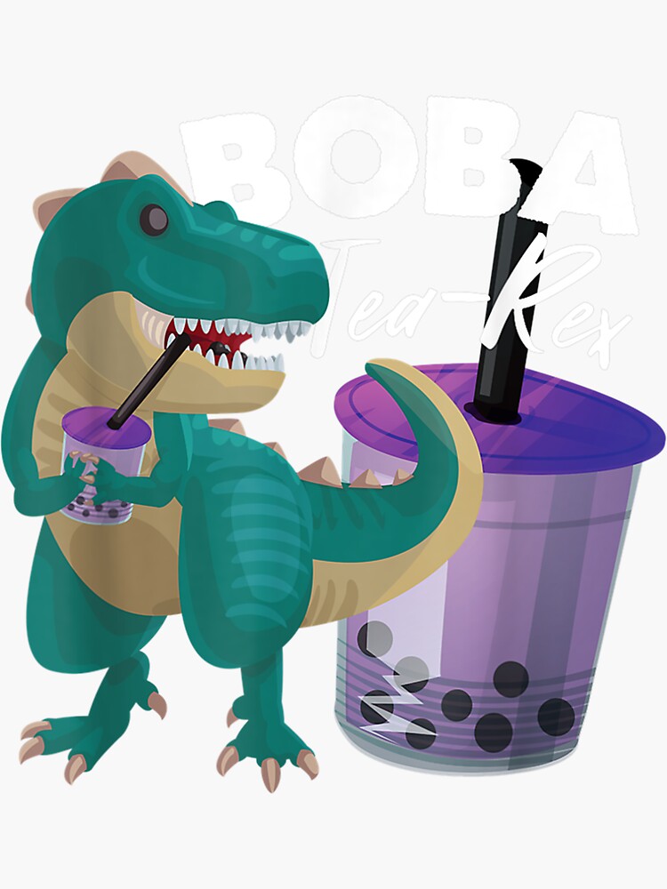 "Love Text Boba Bubble Tea Cute Kawaii Tea-Rex" Sticker for Sale by ...