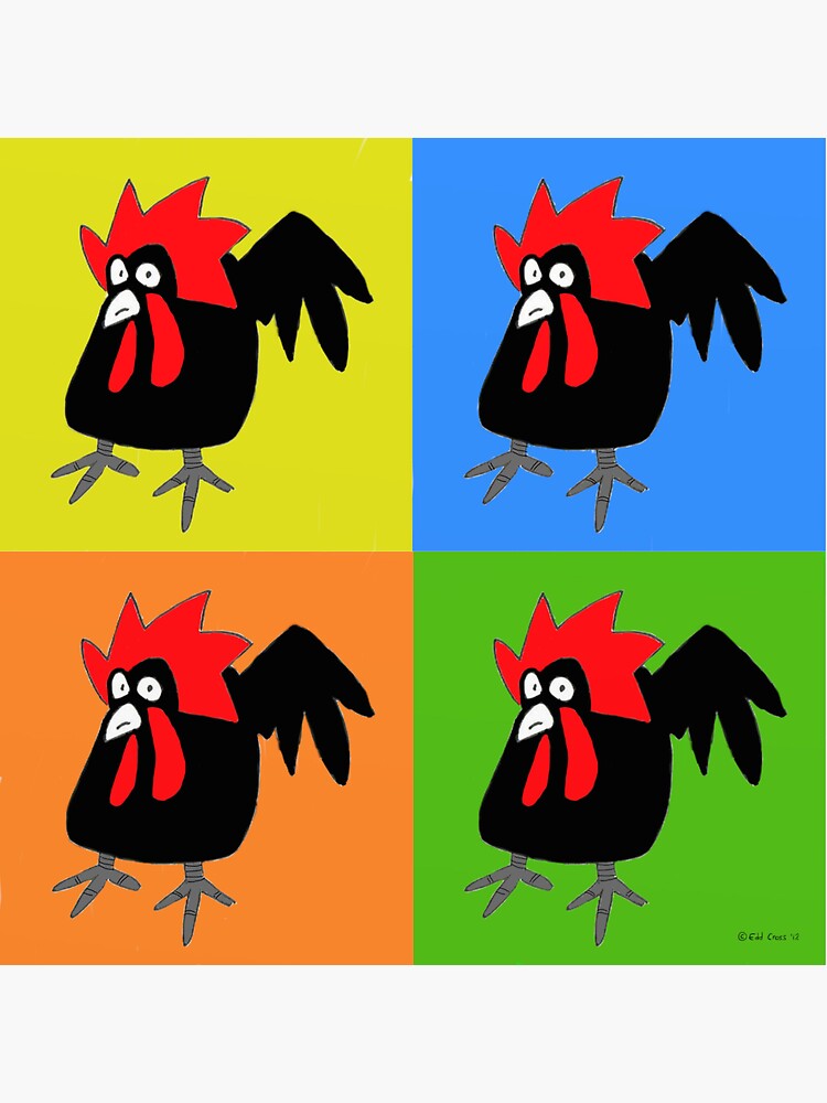 "Funky and Cute Chicken Pop Art" Sticker by eddcross | Redbubble
