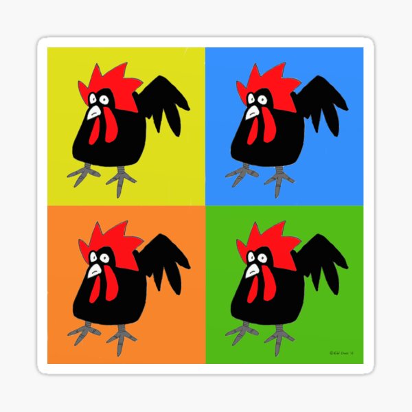 "Funky and Cute Chicken Pop Art" Sticker by eddcross | Redbubble