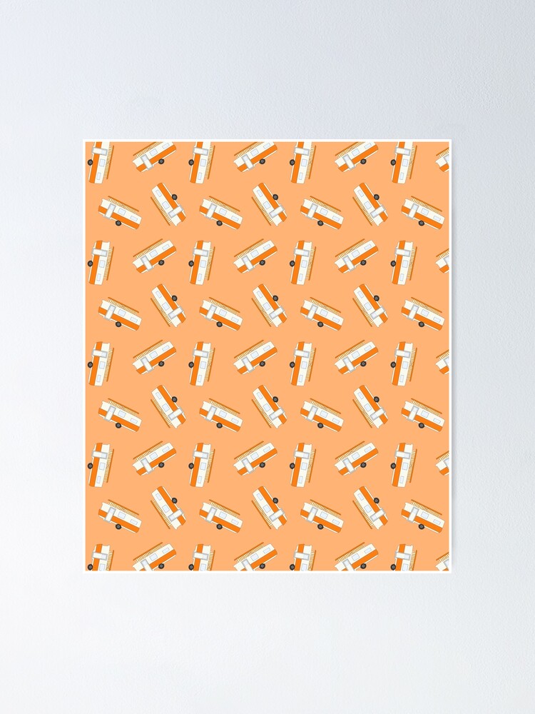 "Orange Vintage Viscount Caravan " Poster for Sale by pressedtogether ...