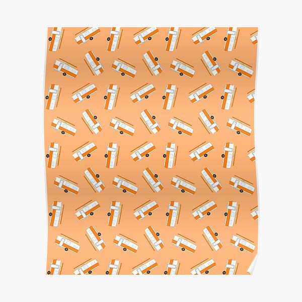 "Orange Vintage Viscount Caravan " Poster for Sale by pressedtogether ...