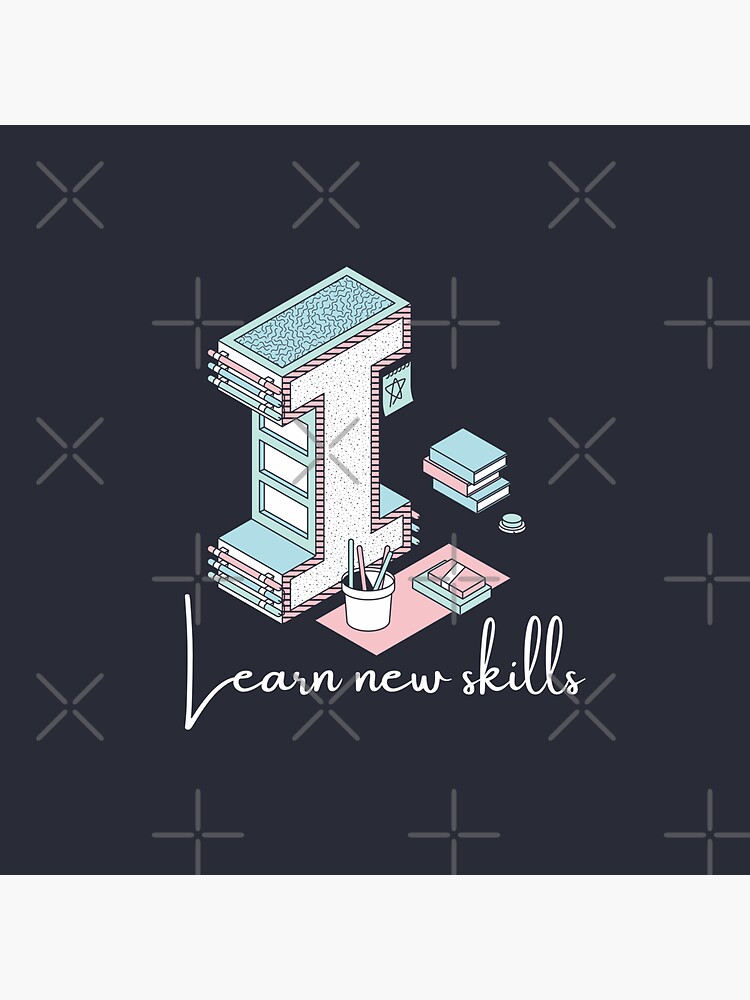 "Learn new skills" Sticker for Sale by Solomie12 | Redbubble