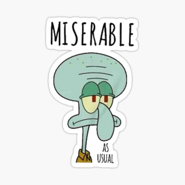 "Squidward Tentacles Miserable" Sticker for Sale by 24MEN | Redbubble