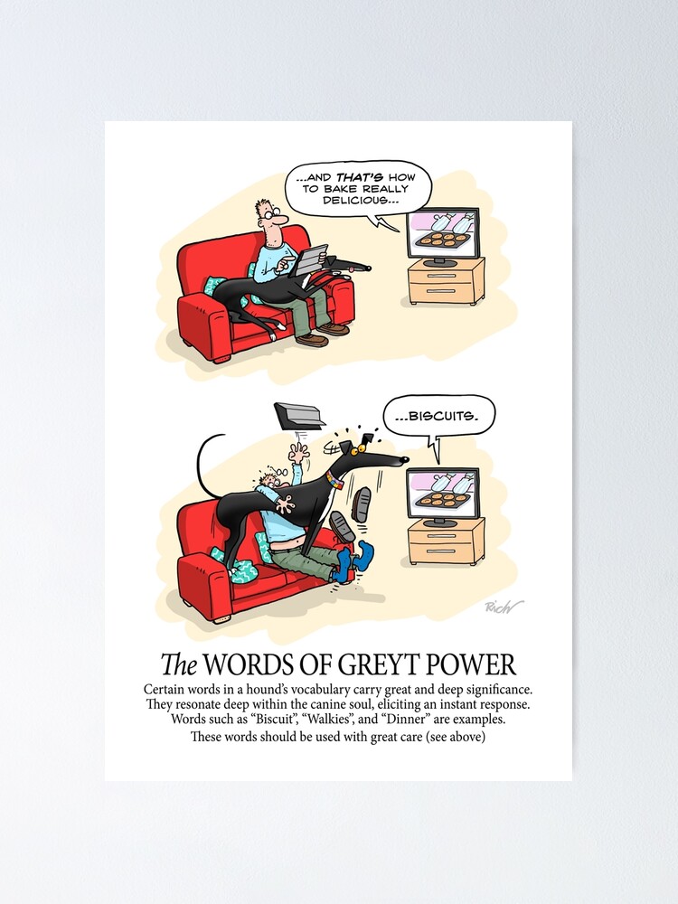 "Greyhound Glossary: Words of Greyt Power" Poster for Sale by ...