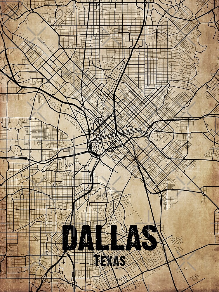 Vintage Dallas Texas Map | Vintage Map Of Dallas Texas | Dallas Map ...