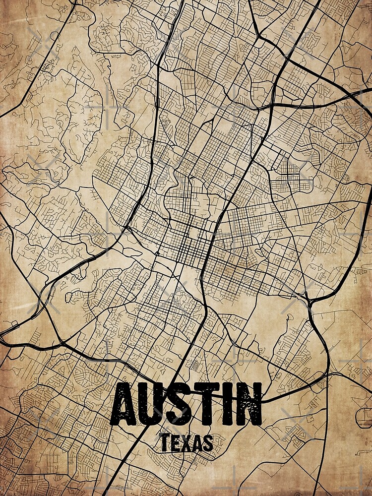 Vintage Austin Texas Map | Vintage Map Of Austin Texas | Austin Map ...
