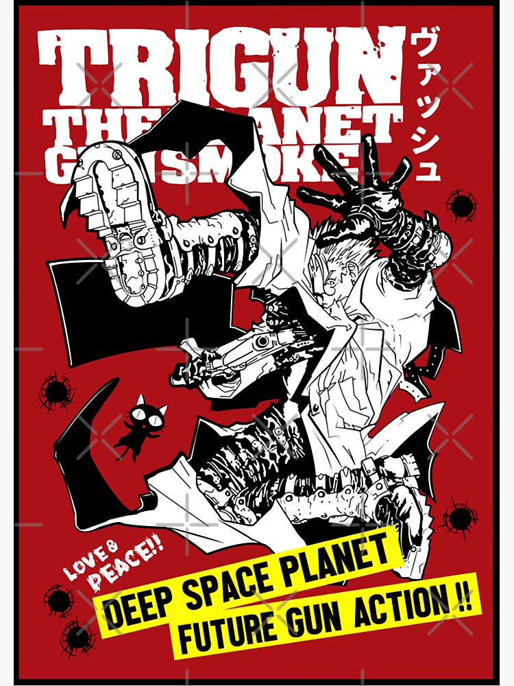 "Trigun Gunsmoke Anime Cowboy Movies With Famous Actors" Sticker for ...