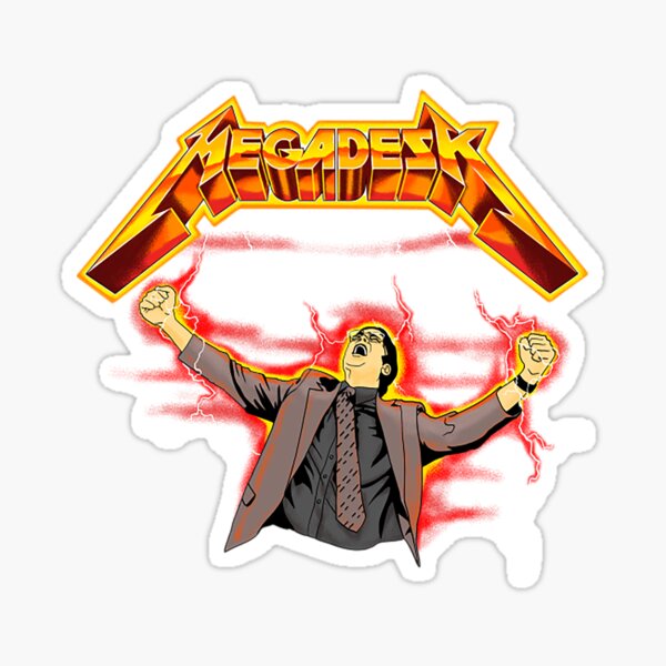 "Megadesk" Sticker for Sale by i-draws | Redbubble