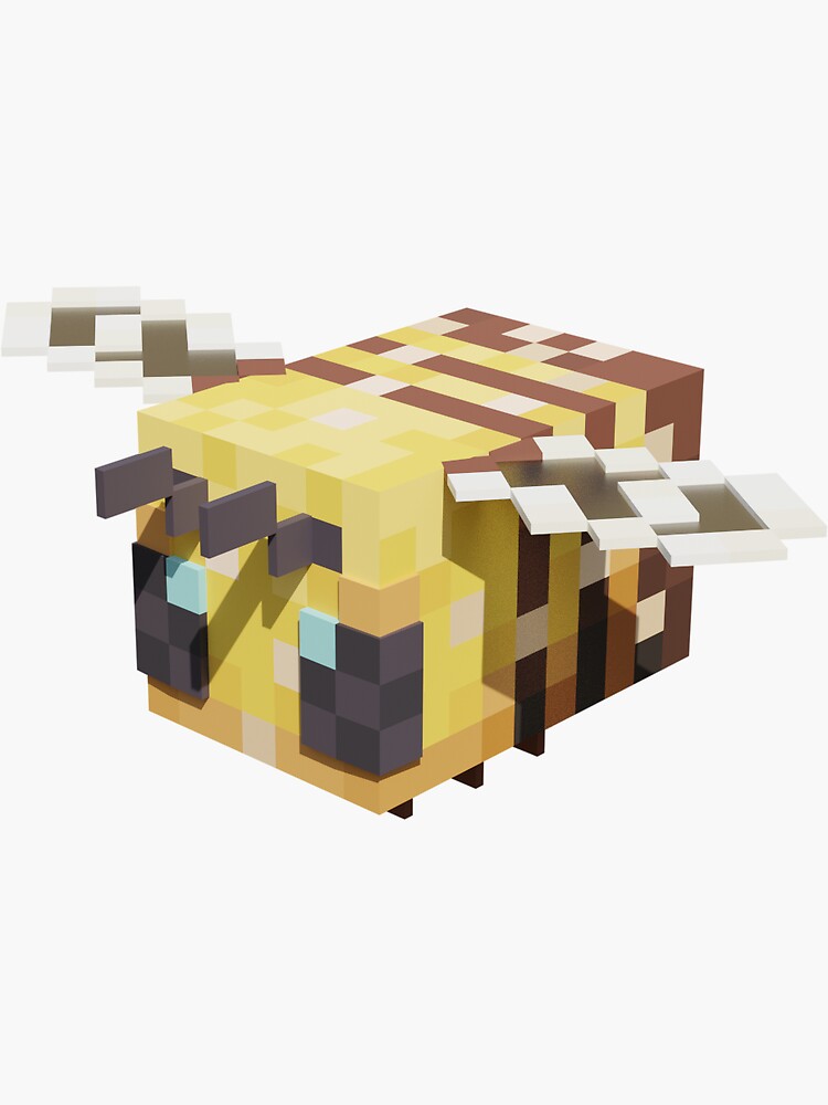 Pegatina «Abeja de Minecraft en 3D» de OkEzeRodriguez | Redbubble