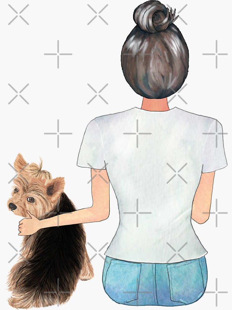 "Yorkie Dog Mom Sticker" Sticker for Sale by ShinyArtStore | Redbubble