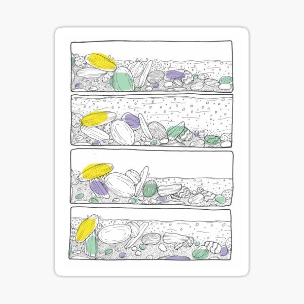 "Stone collector: page 3" Sticker for Sale by holly-draws | Redbubble