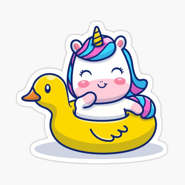 "Cute Unicorn Swimming Pool" Sticker for Sale by NewRedbubble | Redbubble