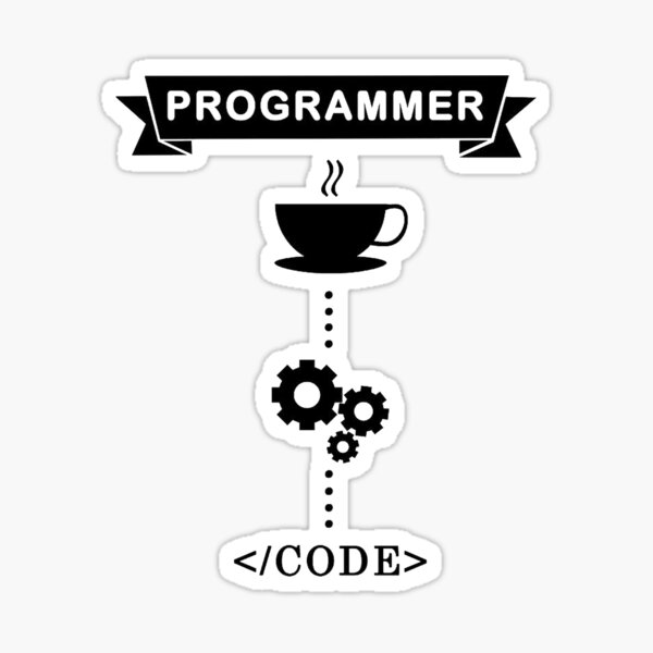 "Programmer turns Coffee into Code" Sticker for Sale by devtshirts ...