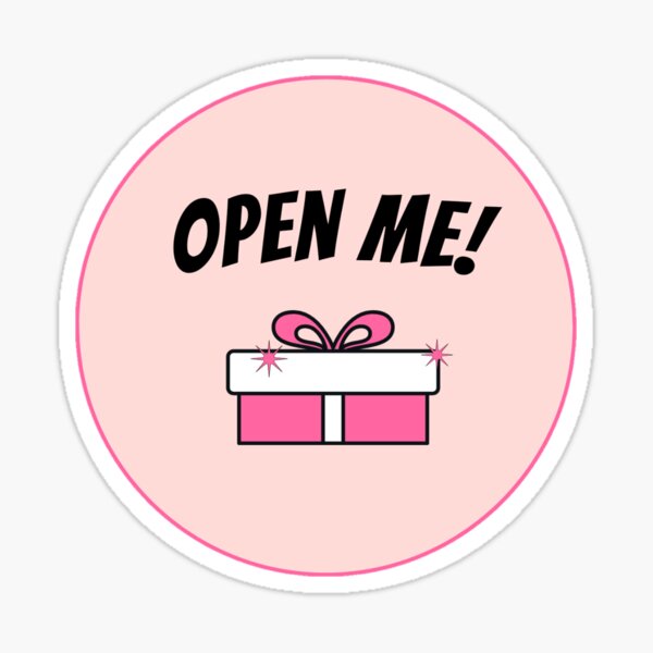 "Open me | delivery stickers" Sticker for Sale by alkiama13 | Redbubble