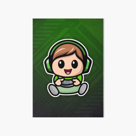 "Kawaii Chibi GAMER BOY Cute Adorable Green" Art Board Print by ...
