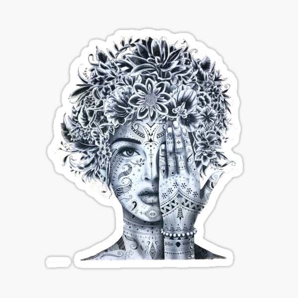 "Paris Street Art Inked Woman covering one eye" Sticker for Sale by ...