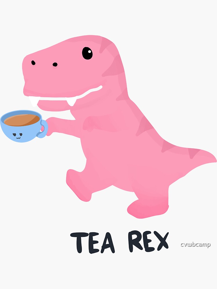 "Tea rex" Sticker for Sale by cvwbcamp | Redbubble