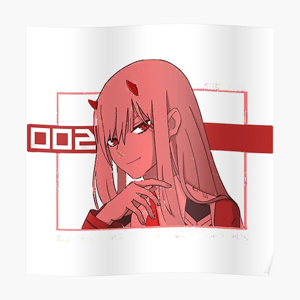 "Zero Two (red version) " Poster for Sale by EddieFarlow | Redbubble