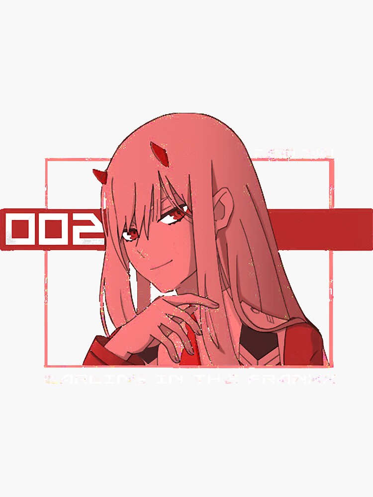 "Zero Two (red version) " Sticker for Sale by EddieFarlow | Redbubble