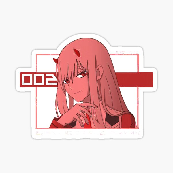 "Zero Two (red version) " Sticker for Sale by EddieFarlow | Redbubble