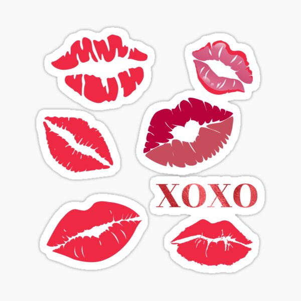 "Red Juicy Kisses" Sticker for Sale by ARCreativeShop | Redbubble