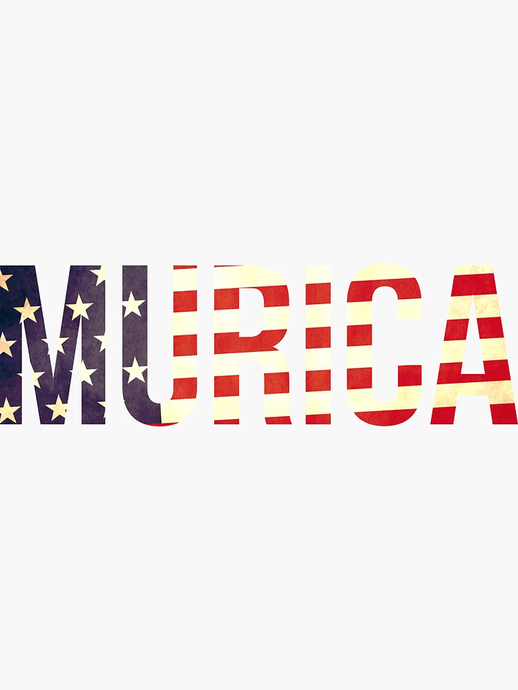"American flag in MURICA letters" Sticker for Sale by PBE-Store | Redbubble