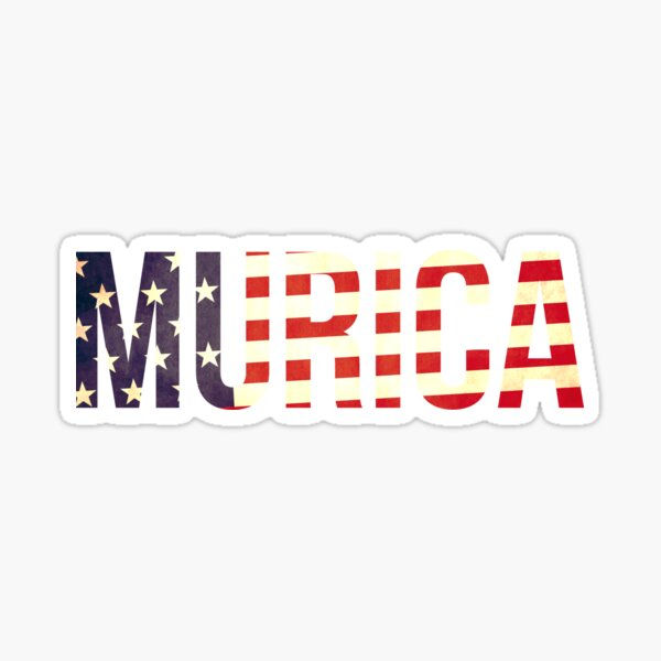"American flag in MURICA letters" Sticker for Sale by PBE-Store | Redbubble