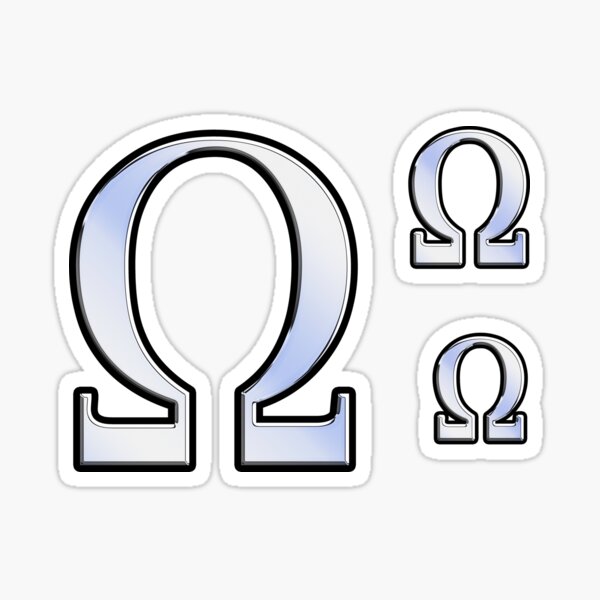 "Omega Greek Letter Symbol Chrome Carbon Style" Sticker by Garaga ...