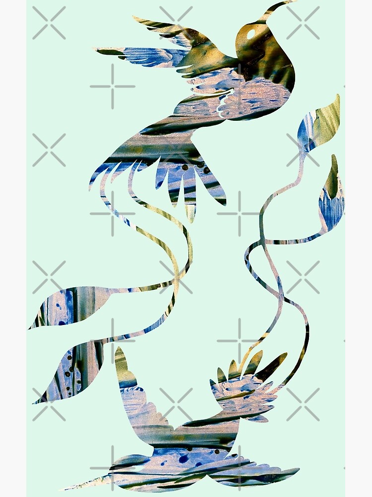 "The crying waterfall abstract hummingbirds" Poster for Sale by ...