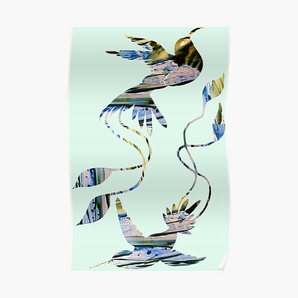 "The crying waterfall abstract hummingbirds" Poster for Sale by ...