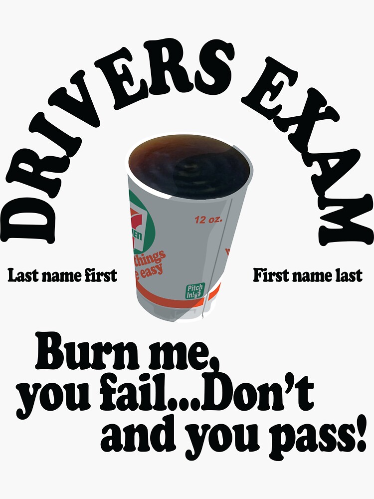 "Drivers License Exam" Sticker for Sale by Emp921972 | Redbubble