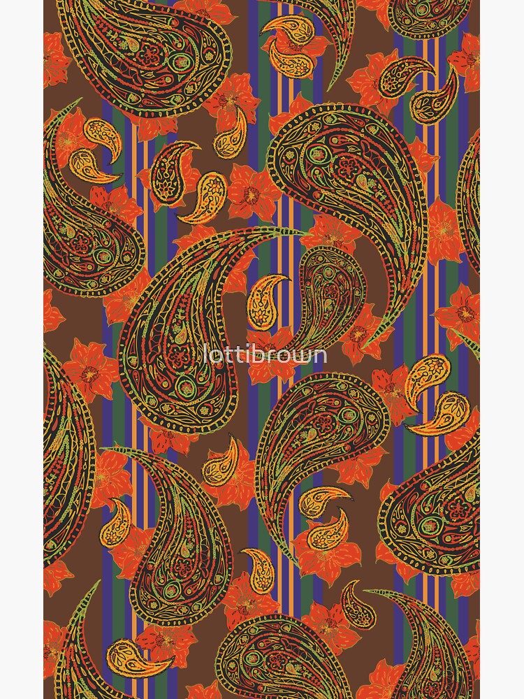 "Paisley Stripe" Sticker for Sale by lottibrown | Redbubble