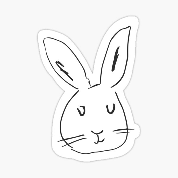 "Rabbit on white background. Cute rabbit cartoon. " Sticker for Sale by ...