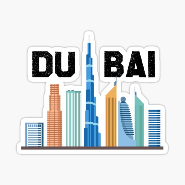 "Dubai design Skyline Essential " Sticker for Sale by CHAKROUNaya ...