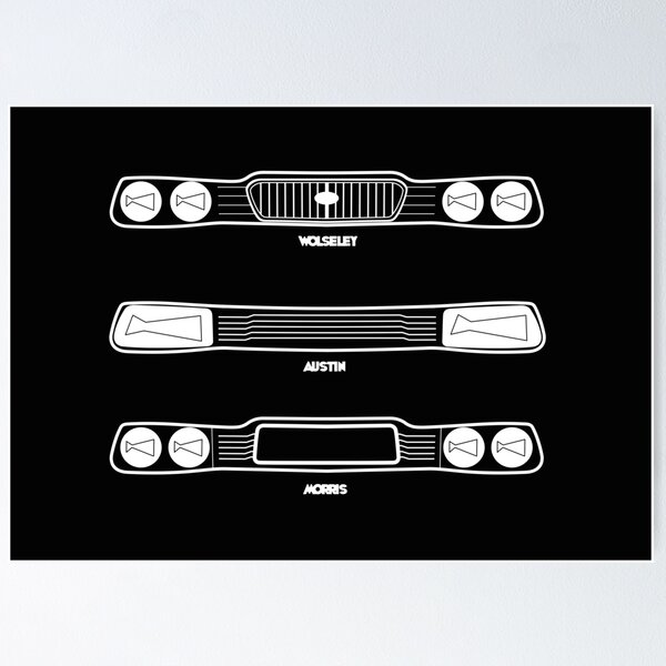 "Austin Princess, Morris and Wolseley wedge classic car faces." Poster ...